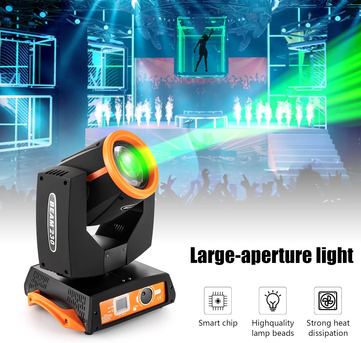 Lemonrain 7R 230W Beam Sharpy Moving Head Light, 17 Gobos RGBW Beam ...