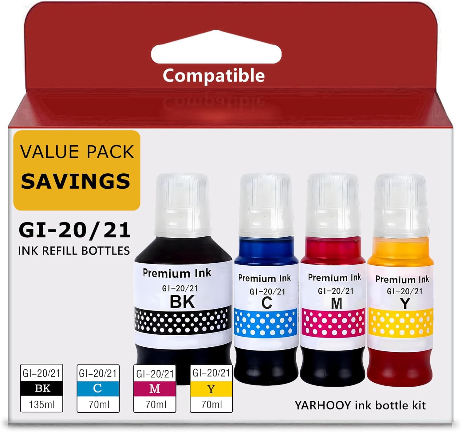 Amazon.com: 20 Color Ink Refill Bottles Compatible for Canon GI-20 Ink ...