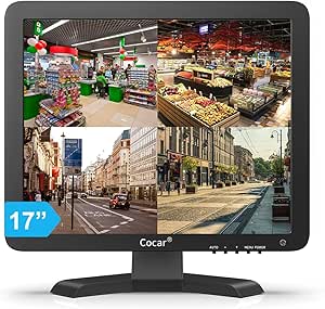 Cocar 17 inch CCTV Monitor with VGA HDMI BNC AV Audio In/Out Ports ...