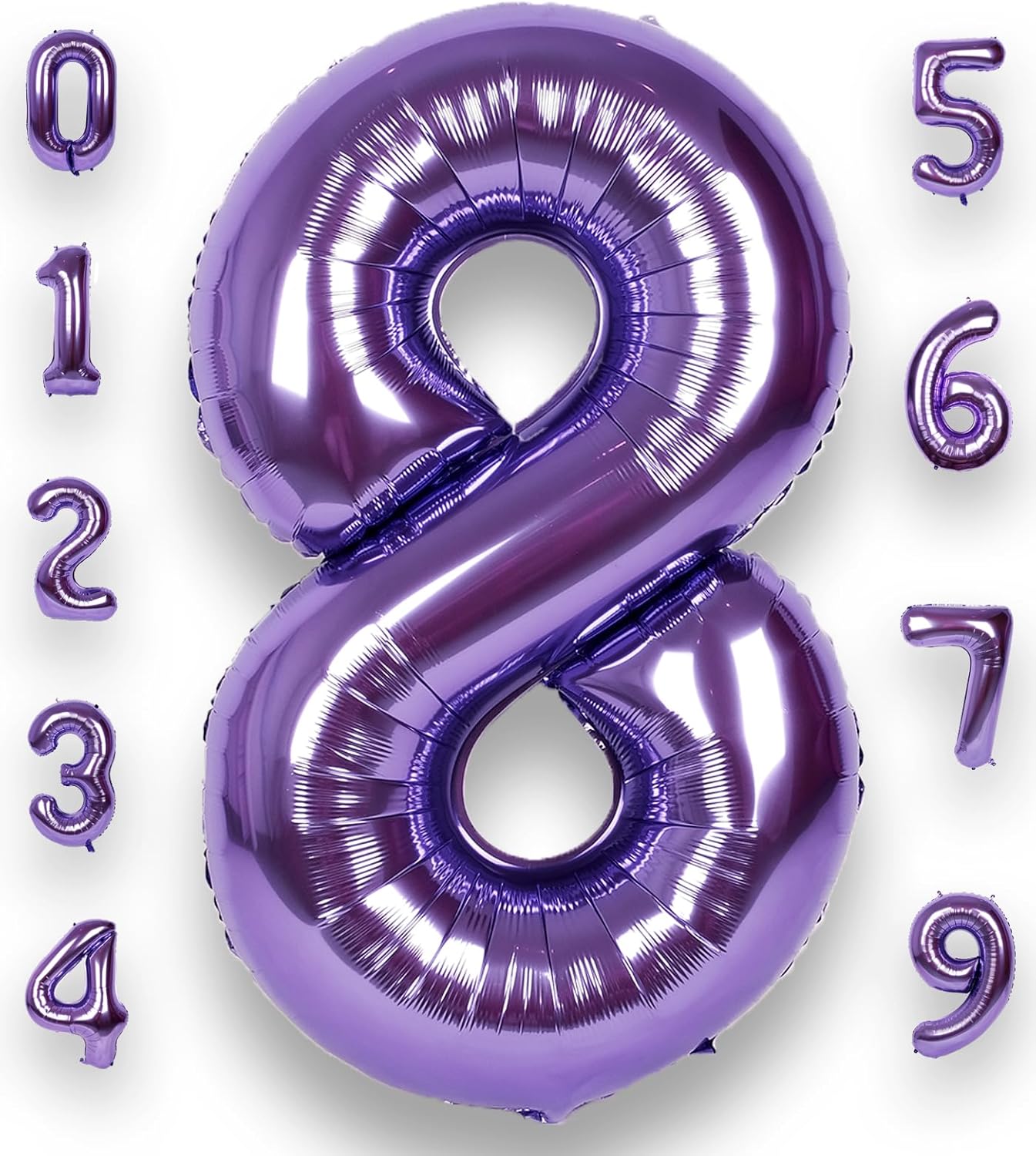 Amazon.com: RainbowQ Party 8 Balloon Number 40 Inch for Boy or Girl Big ...