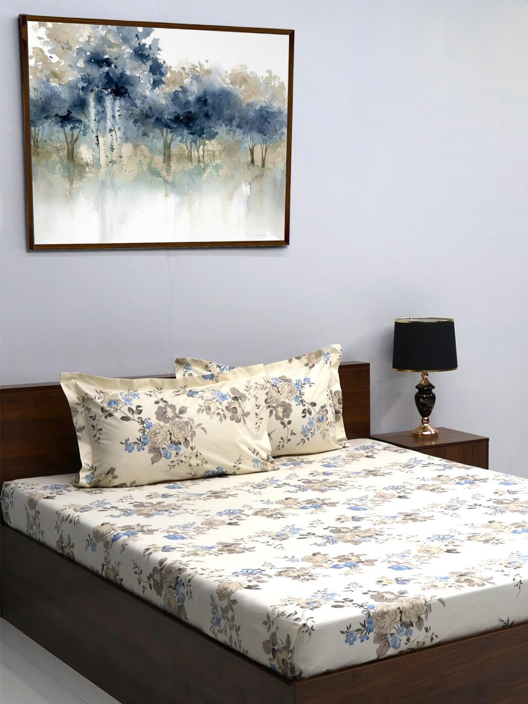 Buy Bombay Dyeing Super Queen Sheet Set, 100% Pure Cotton, 164 Thread ...
