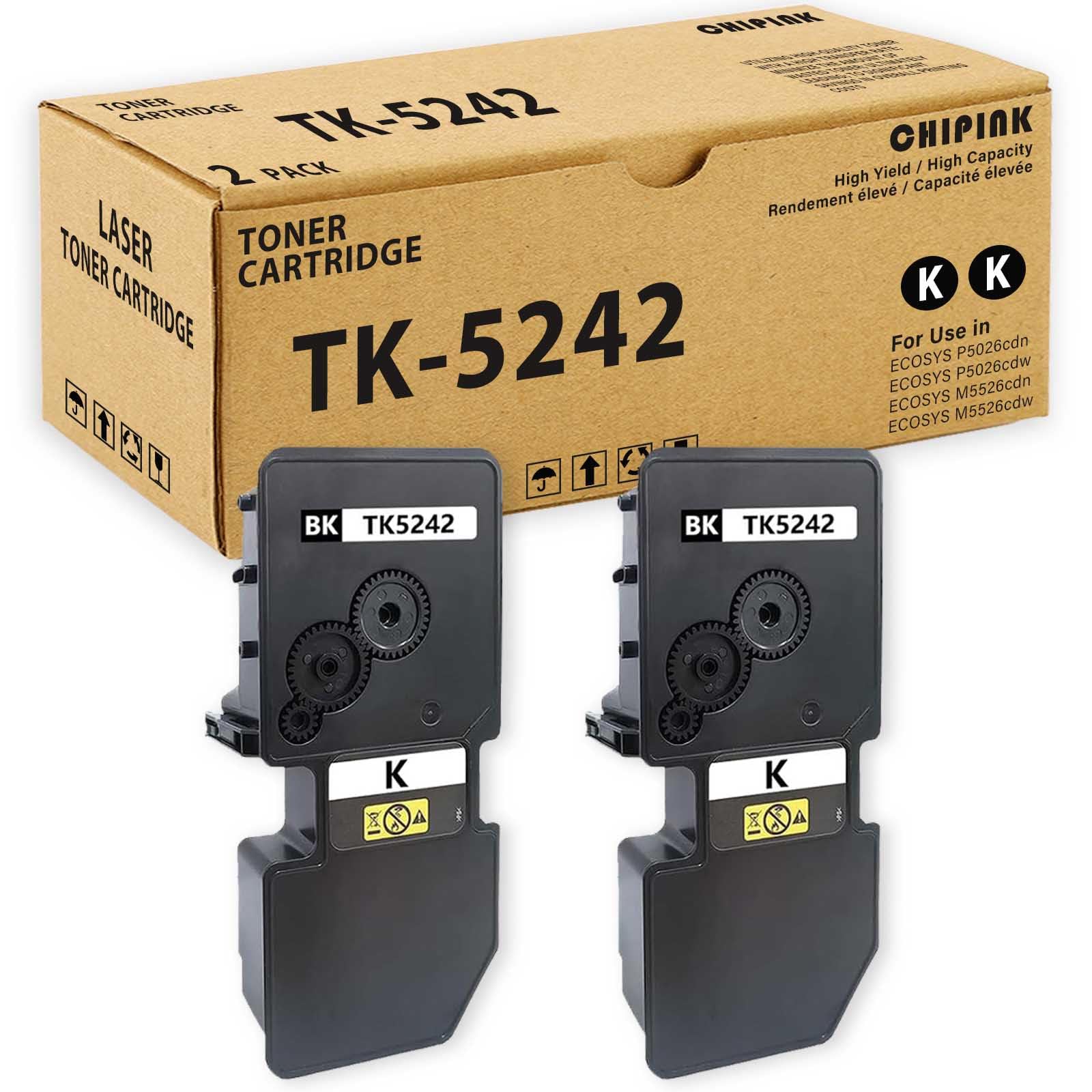 Amazon.com: Chipink TK-5242 TK-5242K Toner Cartridge Compatible for ...