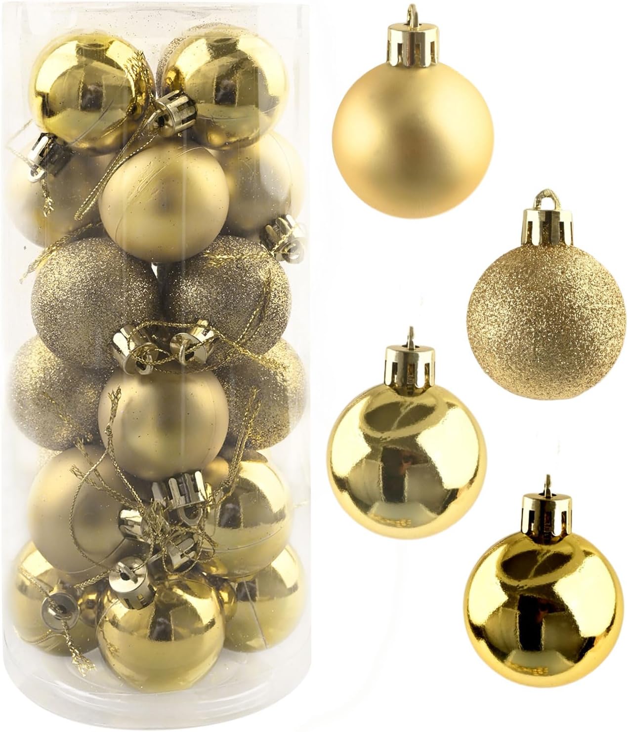 Amazon.com: Christmas Ornaments Balls 24 Christmas Tree Ornaments Bolas ...