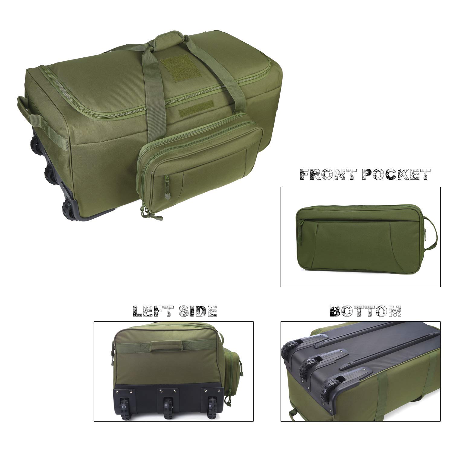 Snapklik.com : Heavy-Duty X-Large Military Tactical Wheeled Rolling ...