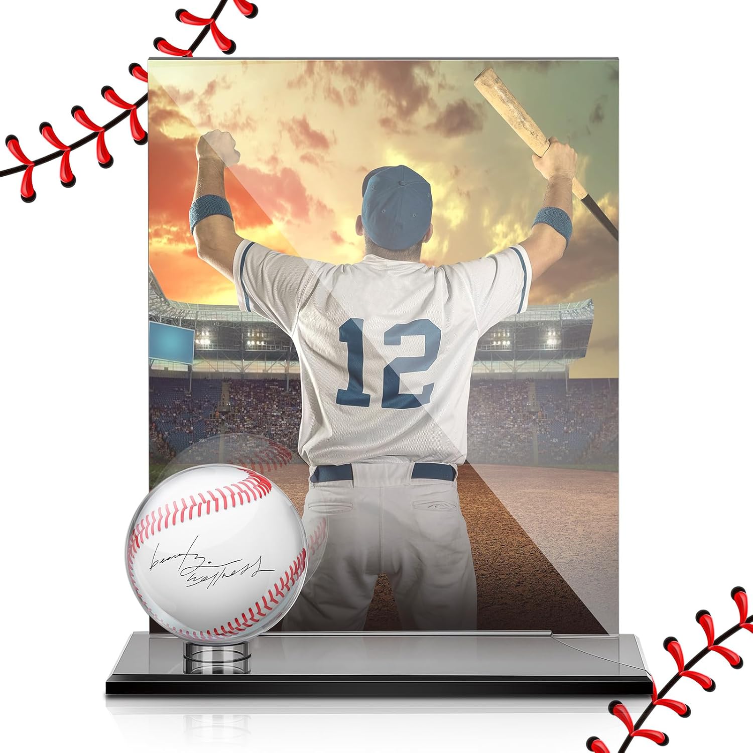 Amazon.com: DoubleFill Acrylic Baseball Display Case for Ball and Cards ...