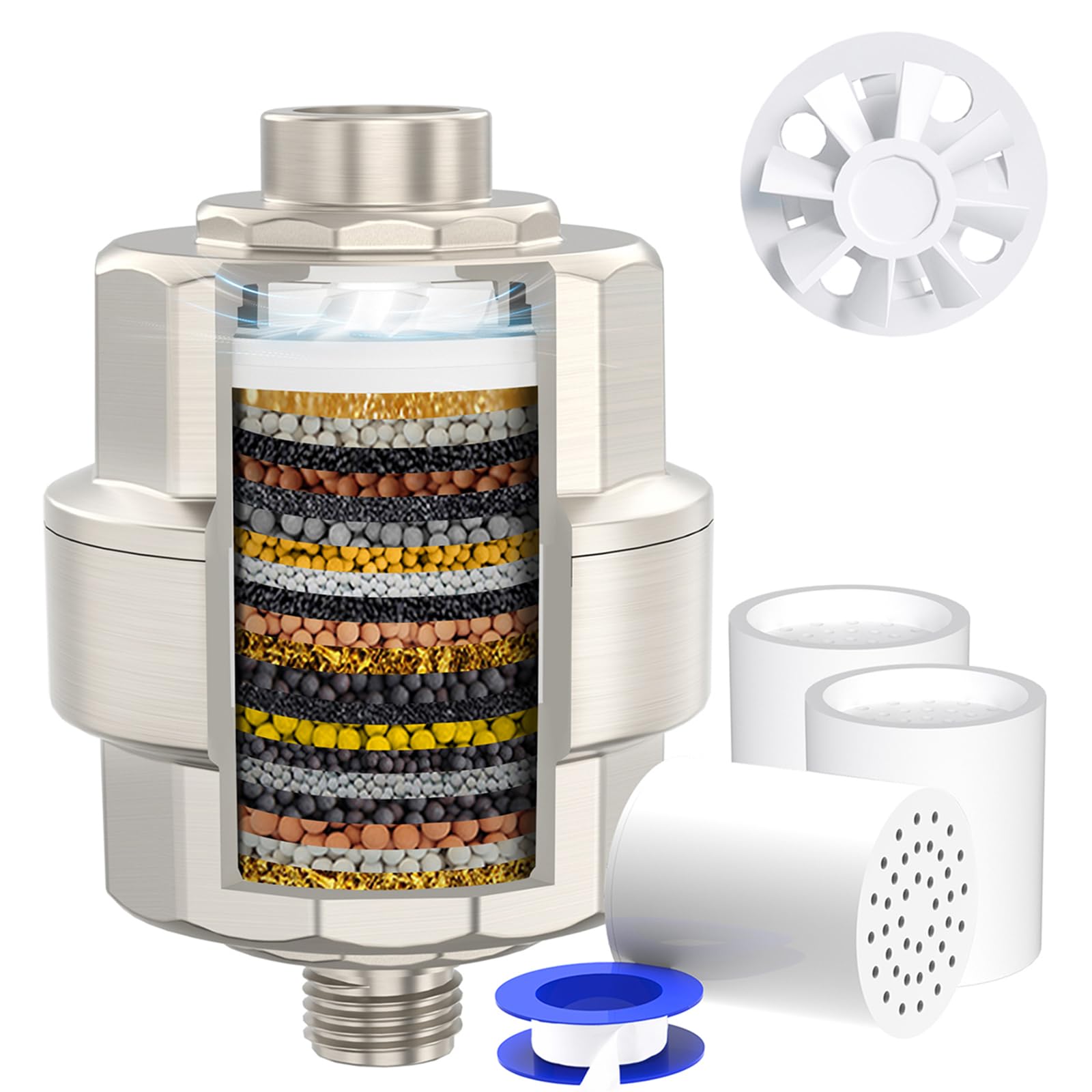 20-Stage Shower Head Filter-Shower Head Filter for Hard Water, with 3 ...