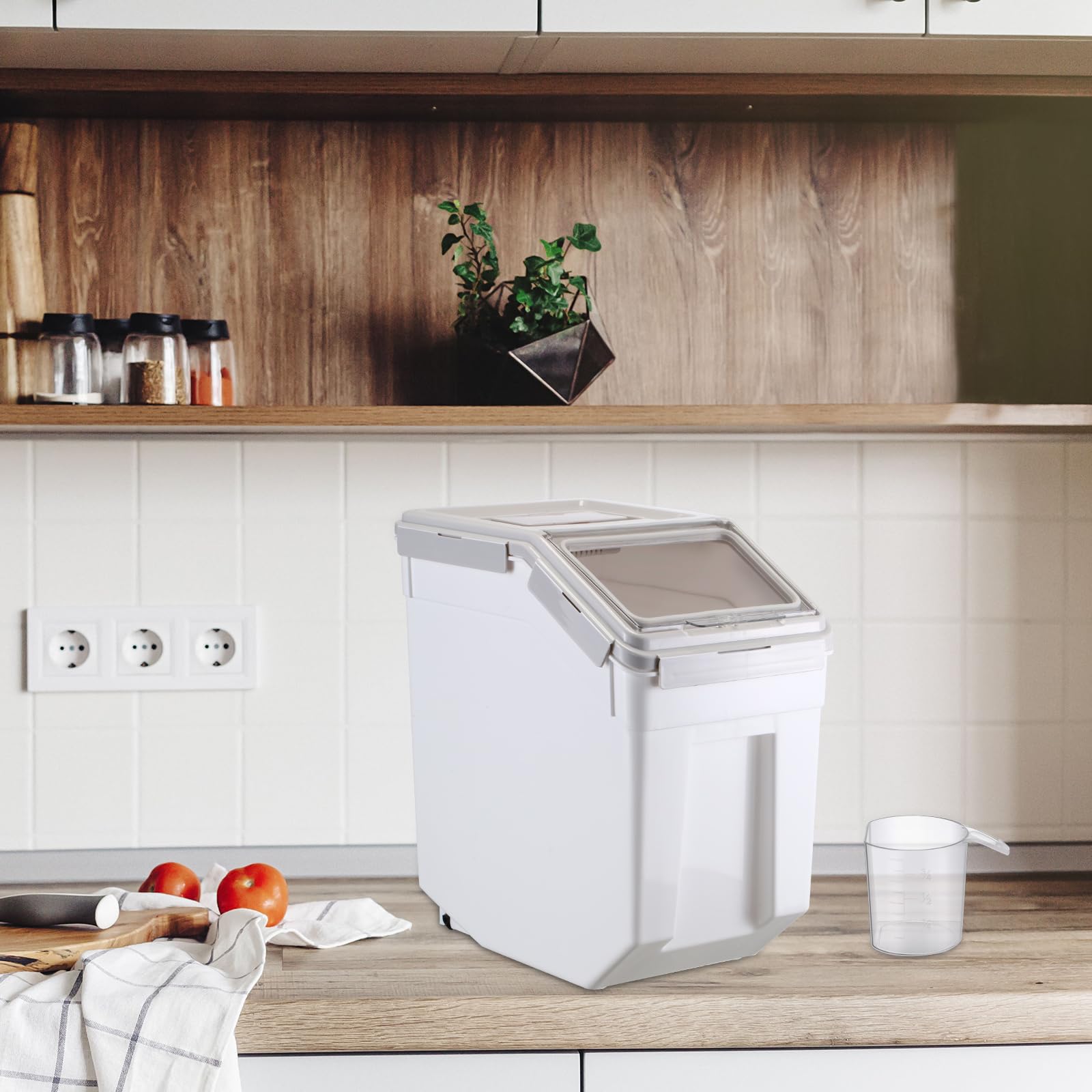 Umigy 4 Pcs Plastic Rice Storage Container Food Containers Set with ...