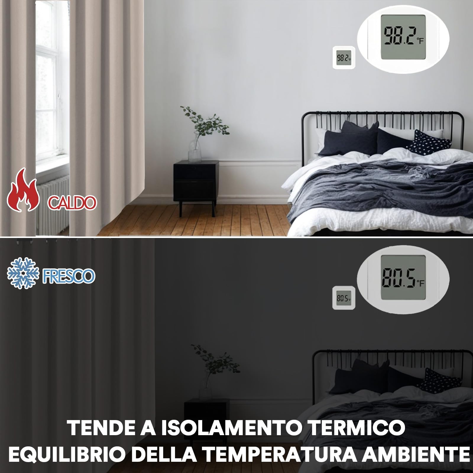 Tende Termoisolanti Tende Oscuranti BellaHills Plissettate - 2 Pannelli ...
