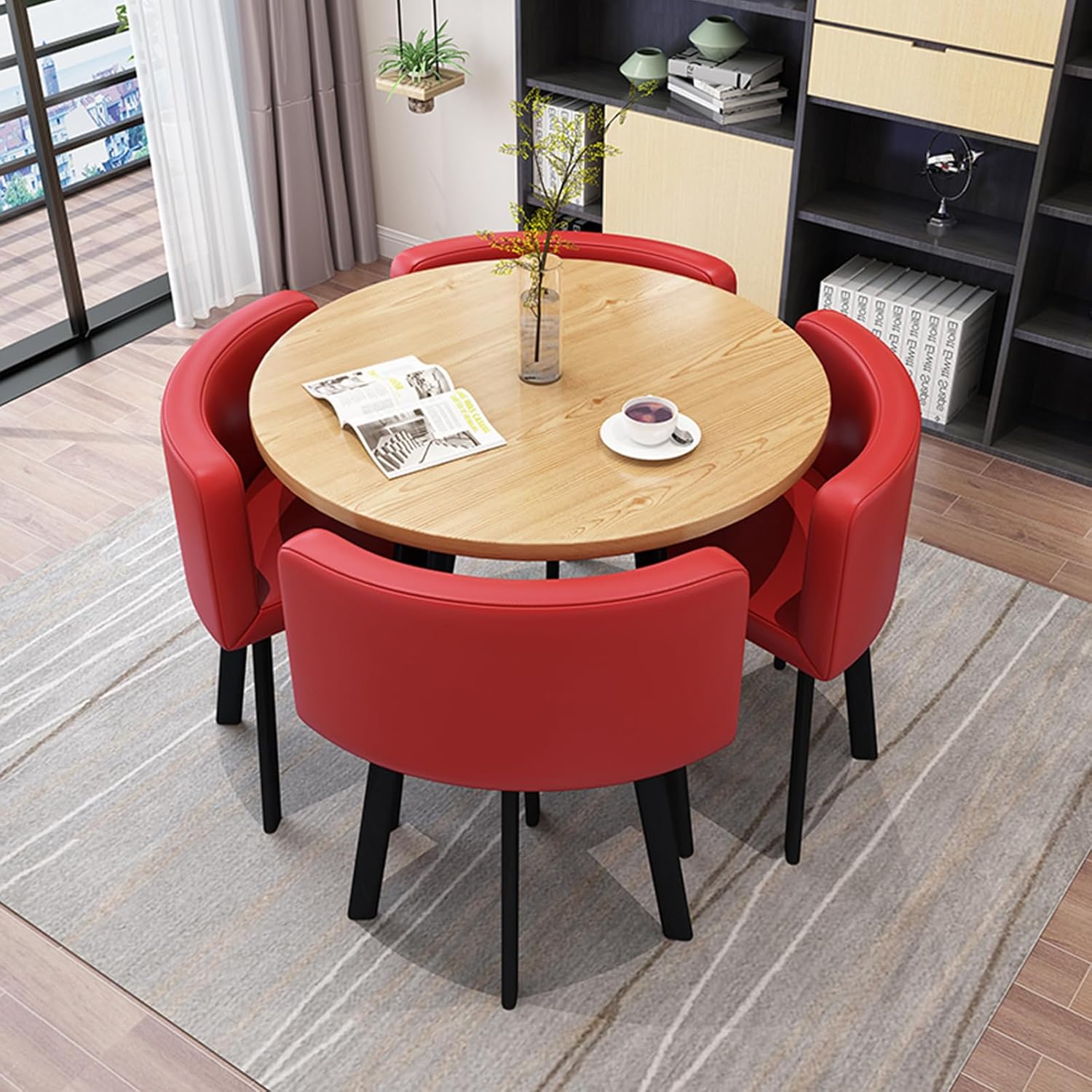 Amazon.com - Round Dining Table and Chair Set, Coffee Table and Chair ...