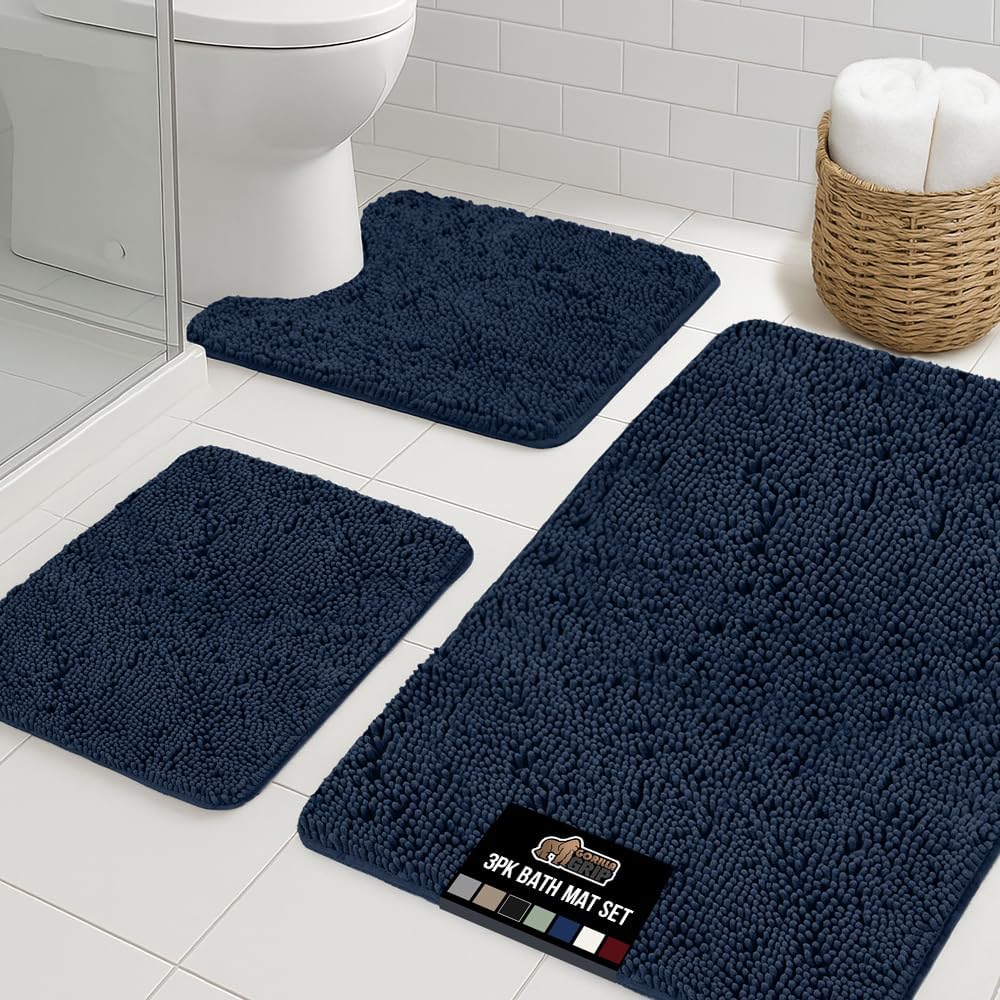 Amazon.com: GORILLA GRIP Bathroom Rug Sets 3 Piece, Bath Mat Set and ...
