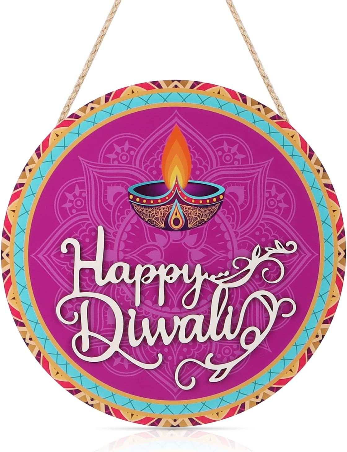 Amazon.com: CHDITB Happy Diwali Decoration 3D Front Door Sign(11.4”x11 ...