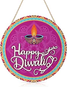 CHDITB Happy Diwali Decoration 3D Front Door Sign(11.4”x11.4”), Indian ...