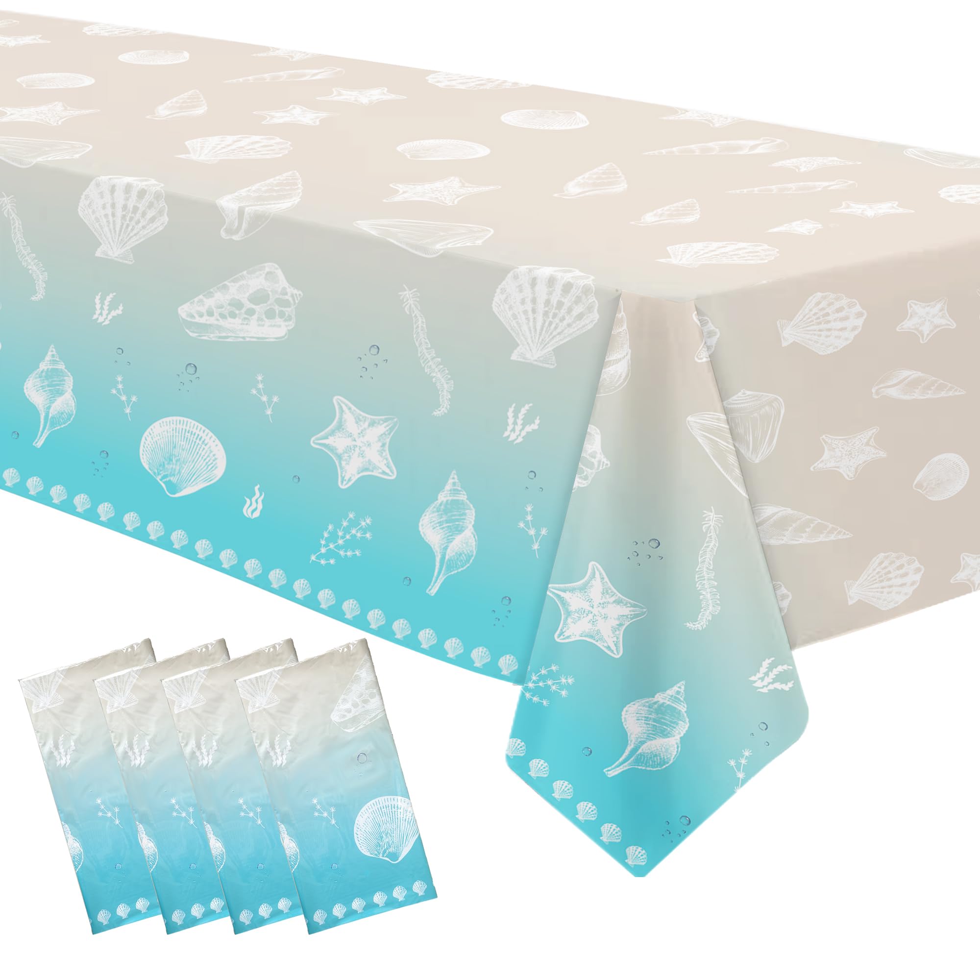 Snapklik.com : HIPVVILD Beach Seashell Party Decorations Tablecloth ...