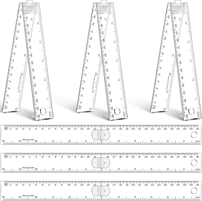 Amazon.com : Saypacck 12 Pcs 12 Inch Plastic Folded Rulers Clear ...