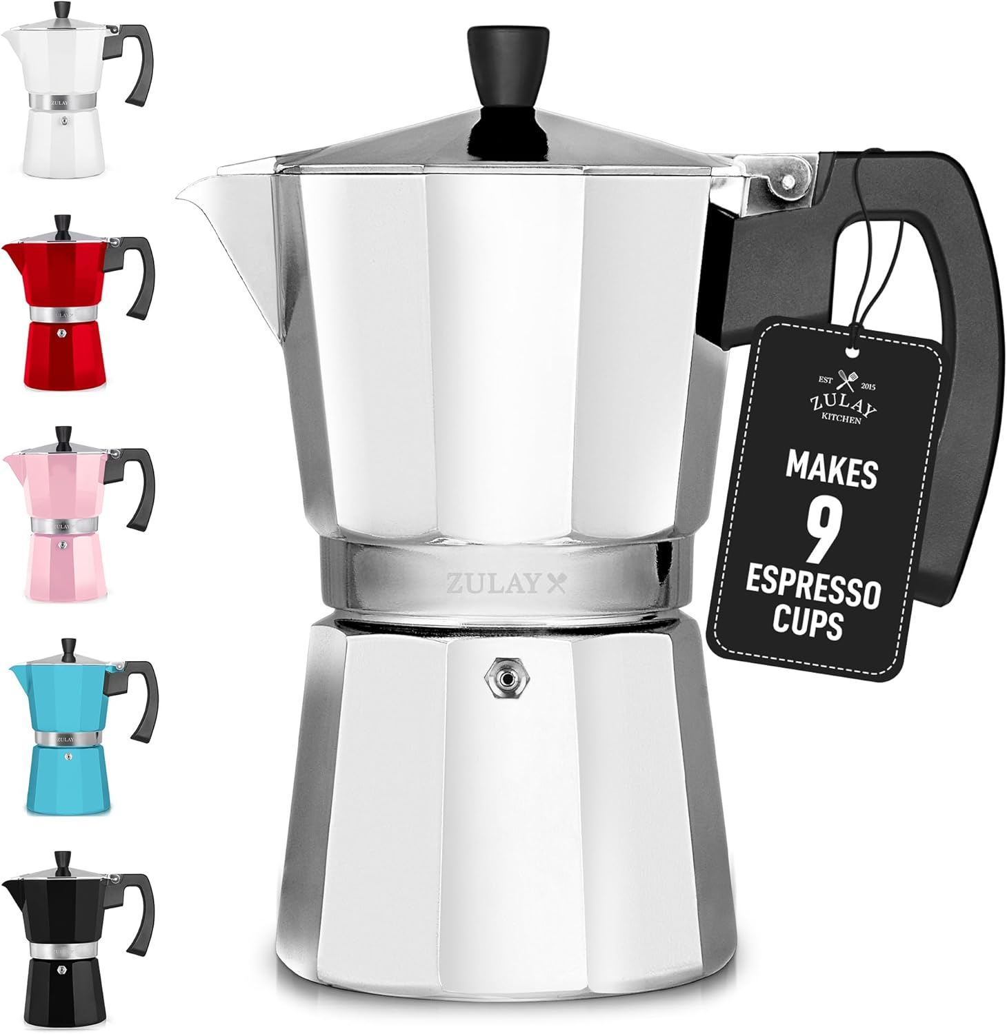 Amazon.com: Zulay Moka Pot Espresso Stovetop Coffee Maker - Leak-Proof ...