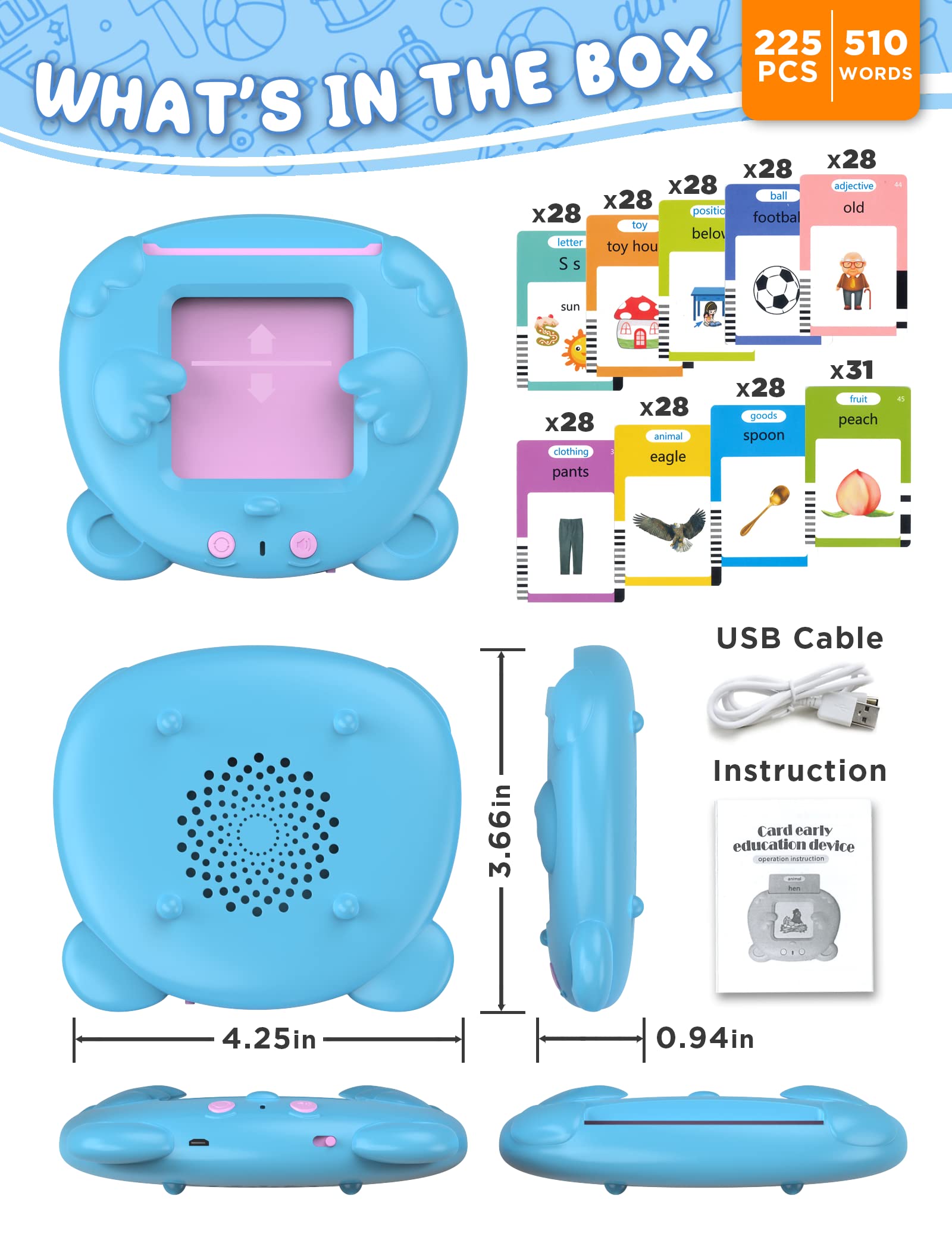 Snapklik.com : 510 Sight Words Talking Flash Cards For Toddlers 2-4 ...