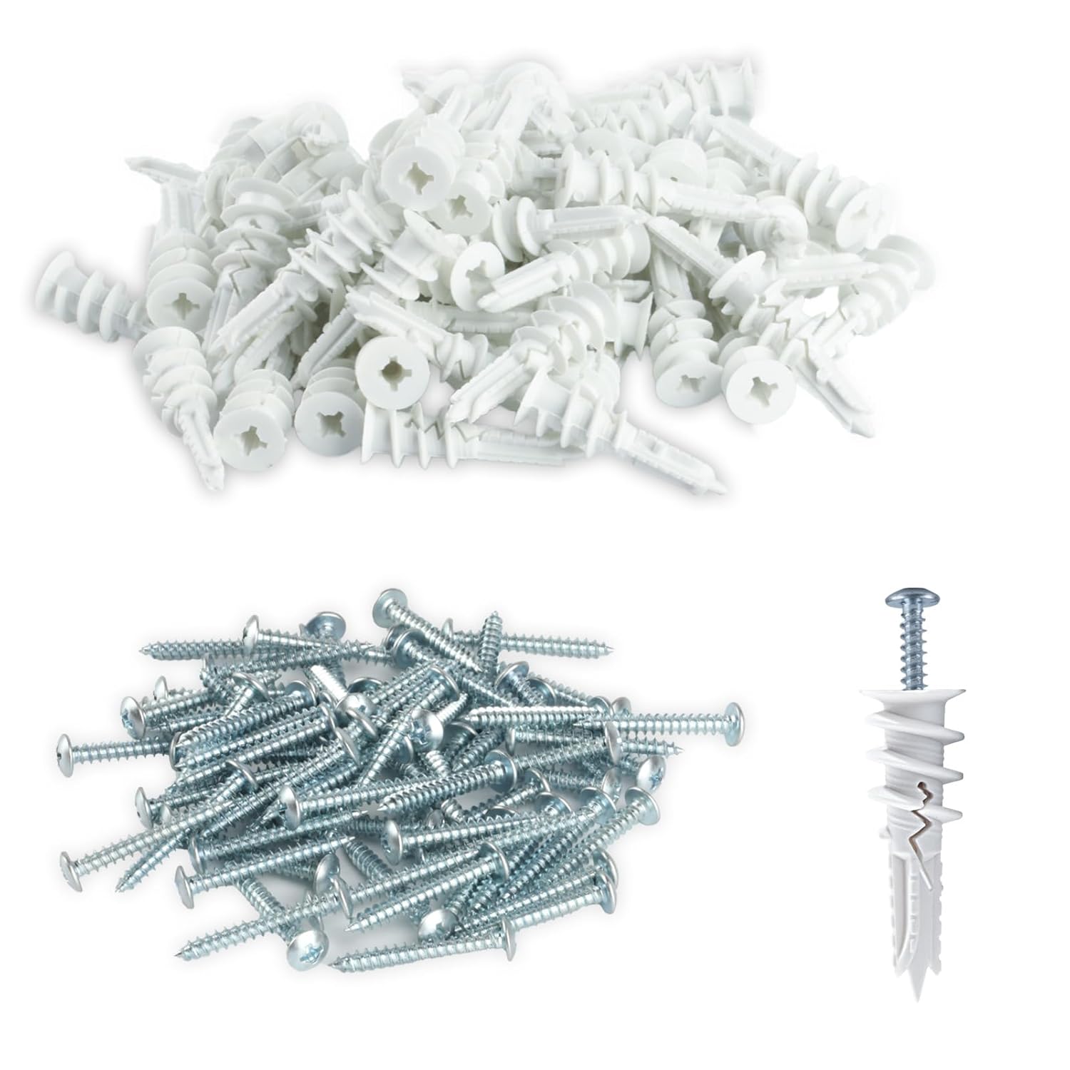 QBXMY7 140 Pcs Self Drilling Drywall Anchors and Screw Kit,Self ...