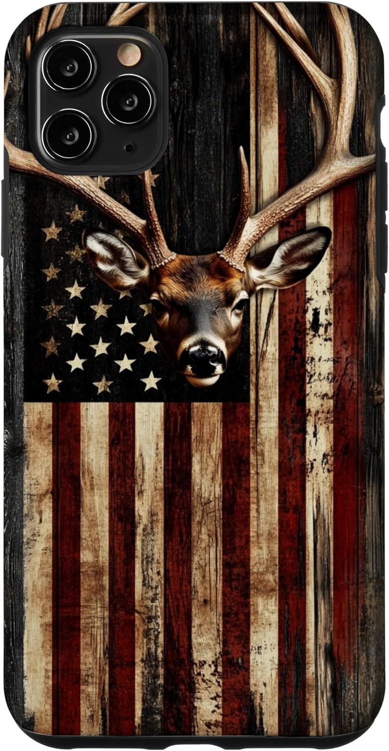 Amazon.com: iPhone 11 Pro Max Deer Hunting American Flag With Deer ...