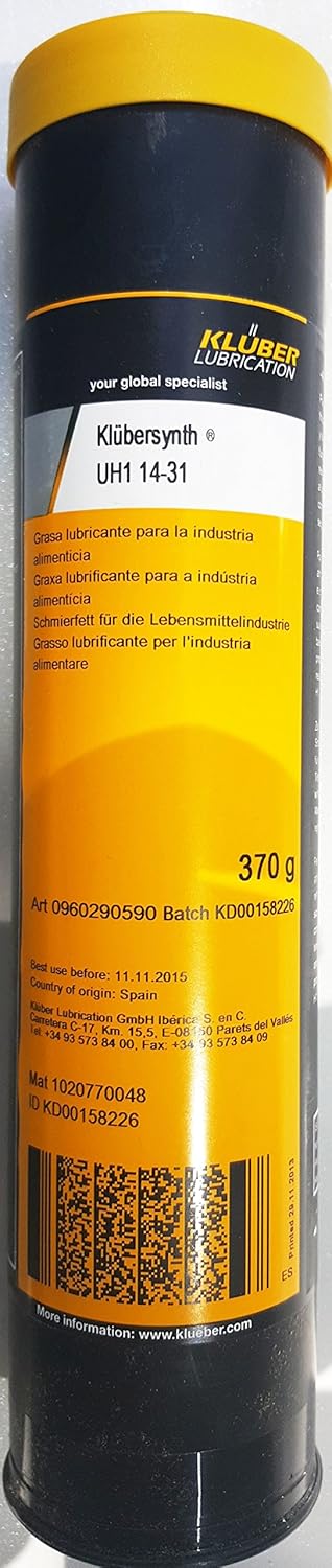 Kluber Lubrication Klubersynth UH1 14-31 Synthetic Food Grade Smooth ...
