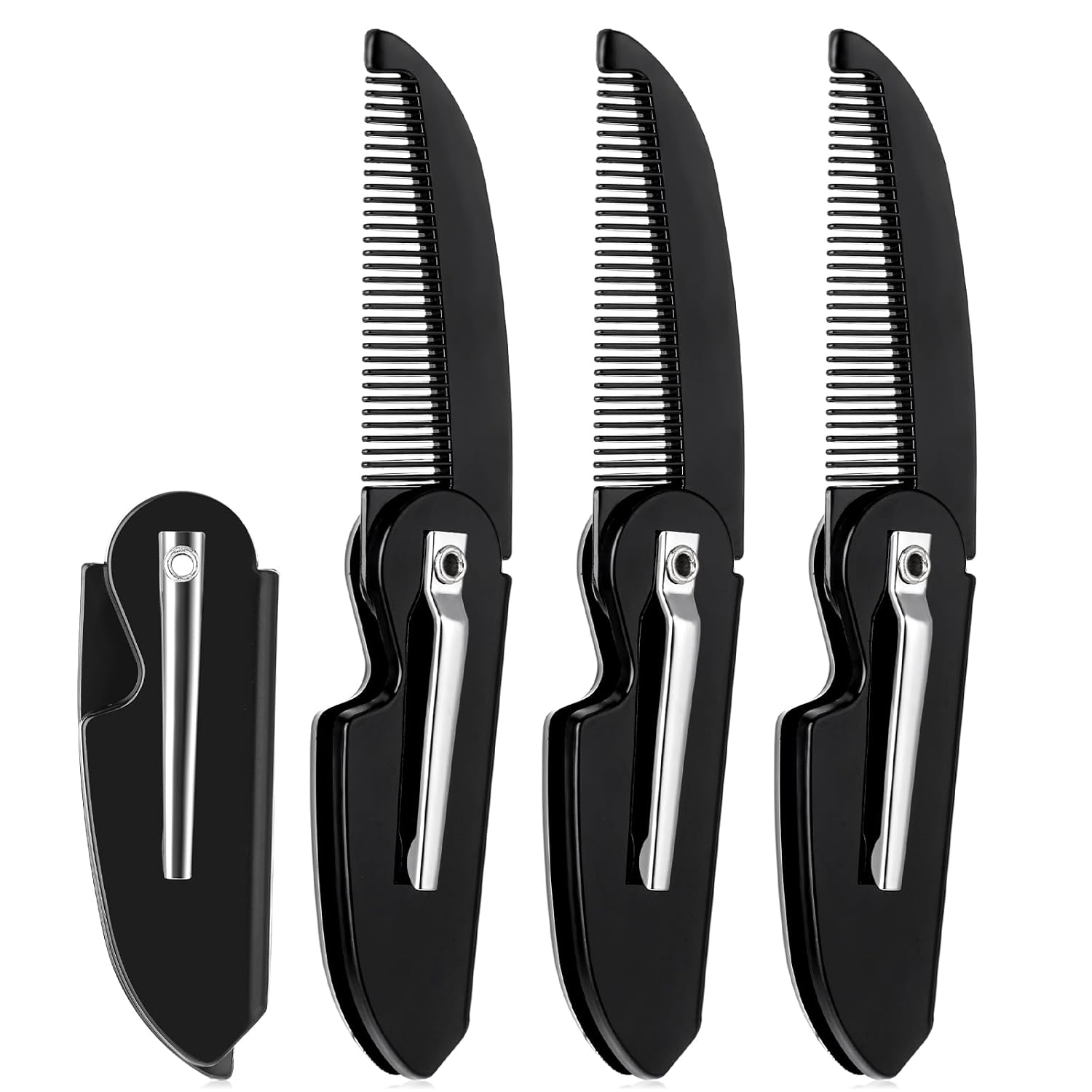 Amazon.com : Ouligay 4pcs Folding Mustache Comb - Mini Portable Beard ...