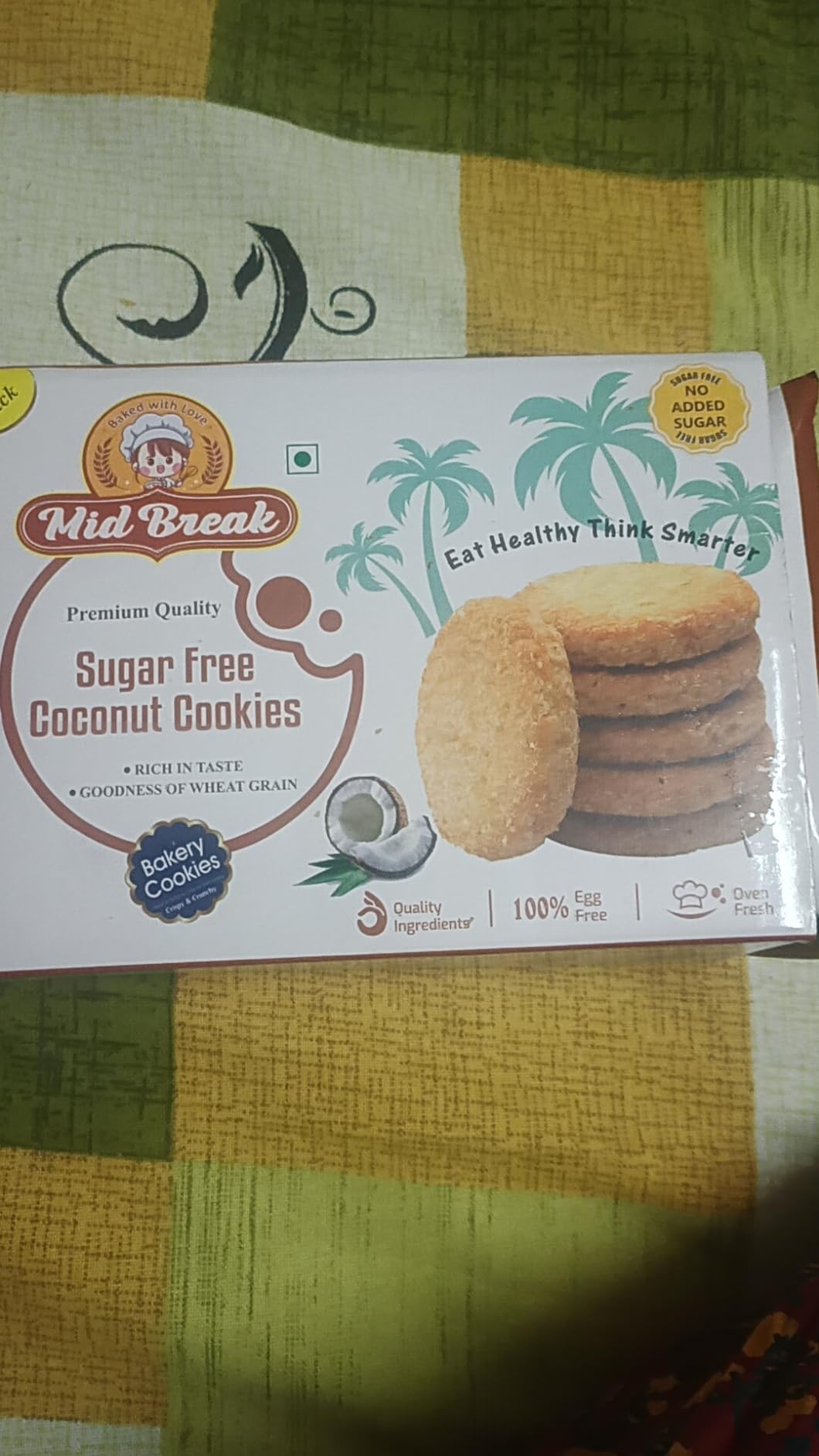 MidBreak Sugar-Free Coconut Biscuits - High Fiber, Gut-Friendly, Low ...