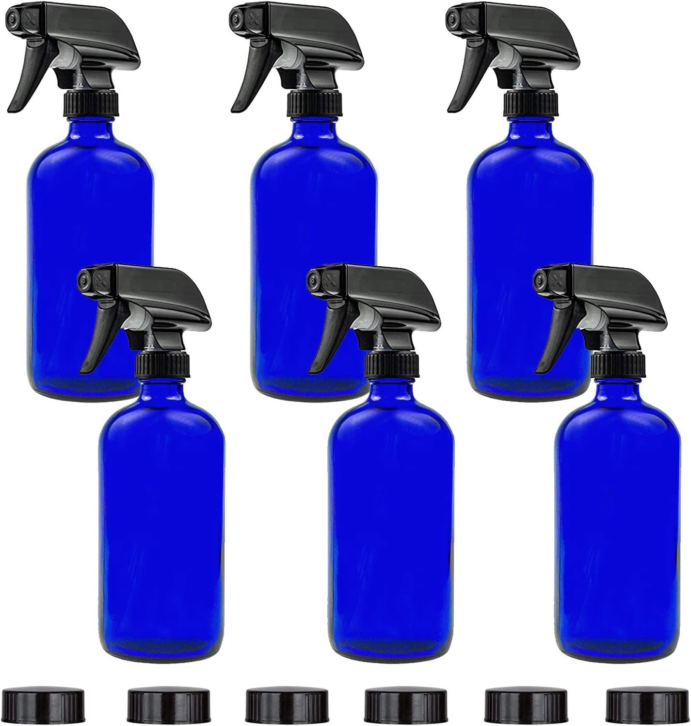 Amazon.com: Easeen 6 Pack of 16 oz Blue Glass Spray Bottles ...