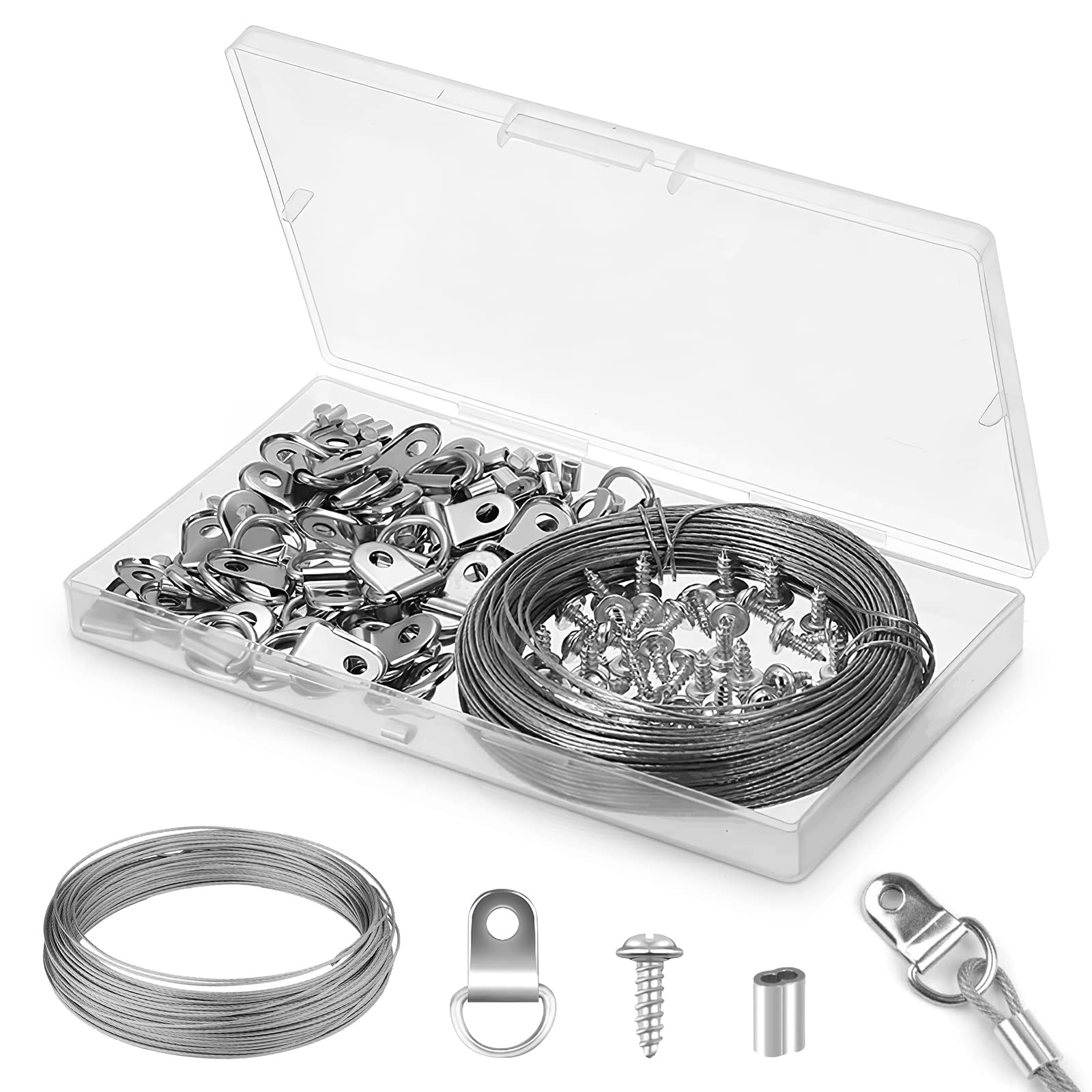 Picture Hanging Wire, 131 Pcs Picture Frame Hanging Wire, Metal Picture ...