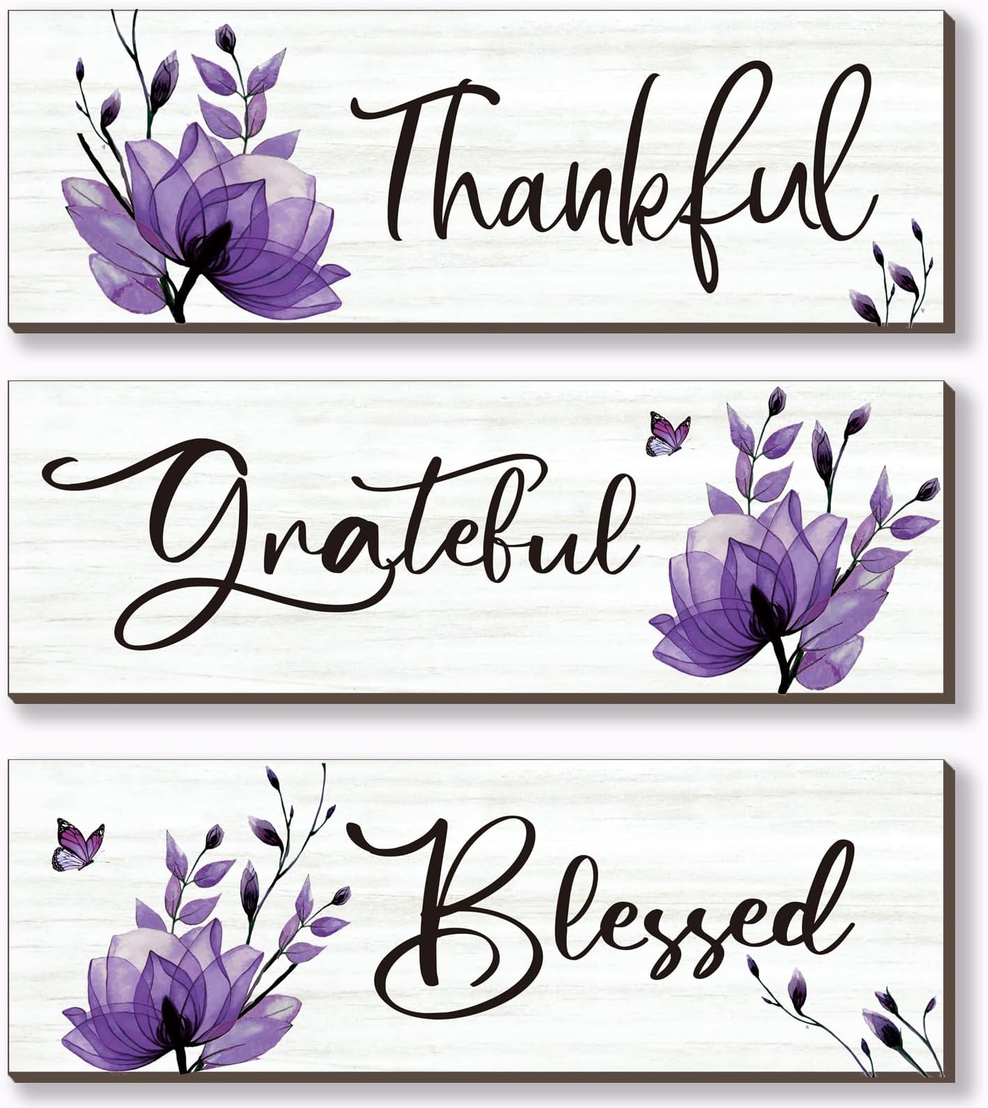 Amazon.com: ONIZHITY Set of 3 Purple Bathroom Decor Purple Wall Decor ...