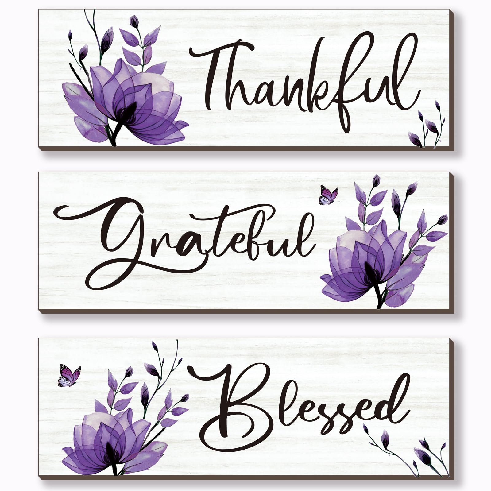 Amazon.com: ONIZHITY Set of 3 Purple Bathroom Decor Purple Wall Decor ...