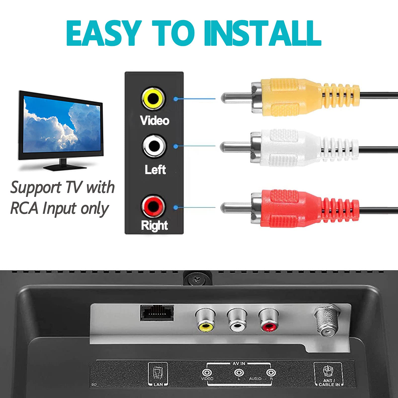 Snapklik.com : 6FT AV Composite Cable For Nintendo N64/SNES/NGC TV RCA ...