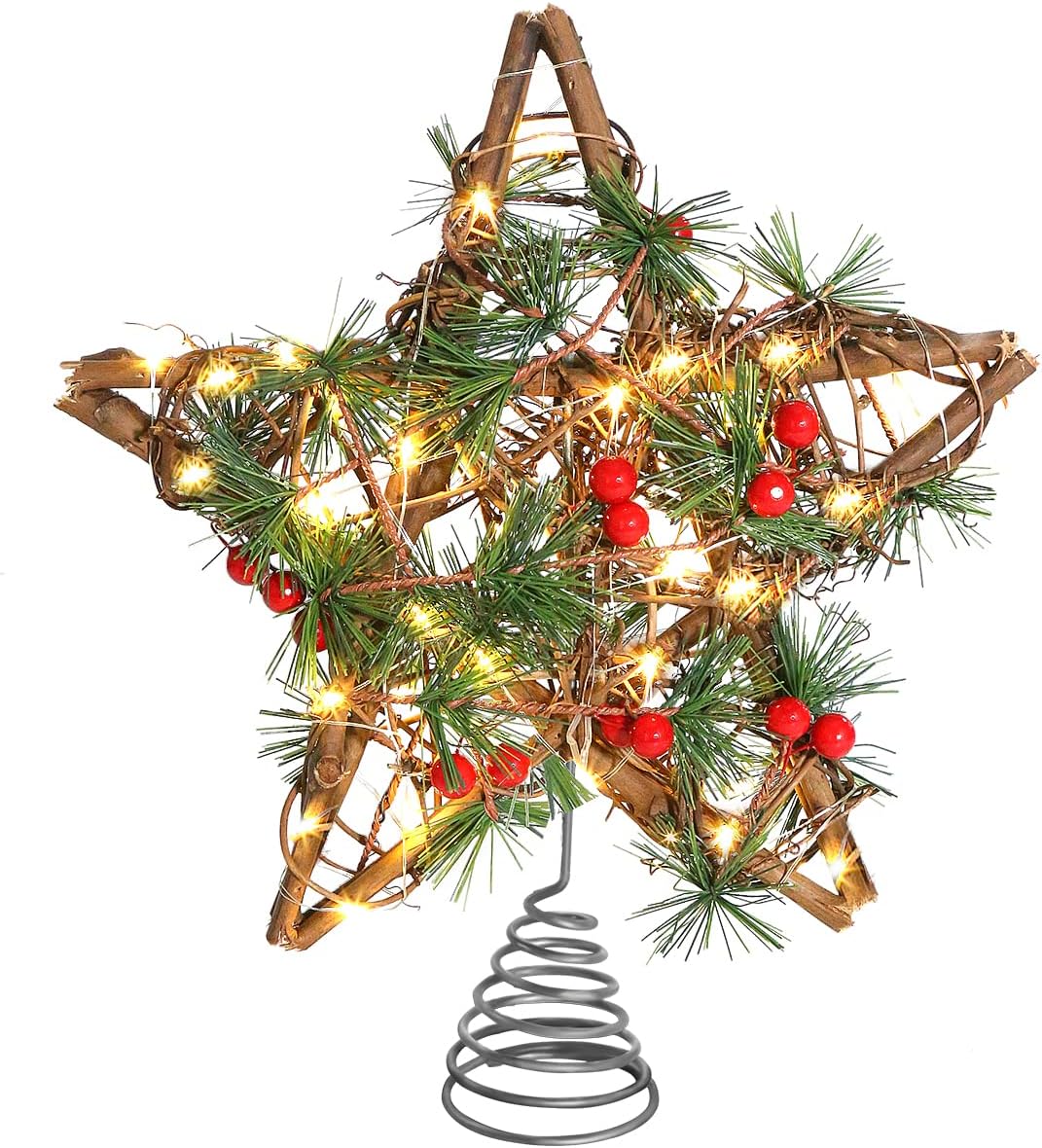 Amazon.com: Christmas Star Tree Topper, with 30 Light Twinkle Star ...