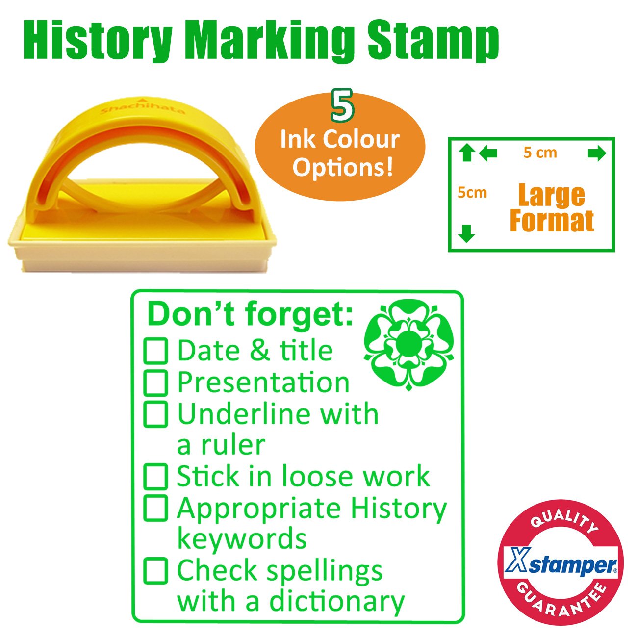 Buy History Marking Teacher Stamp. Large Size (5x5cm). Checklist Mark ...