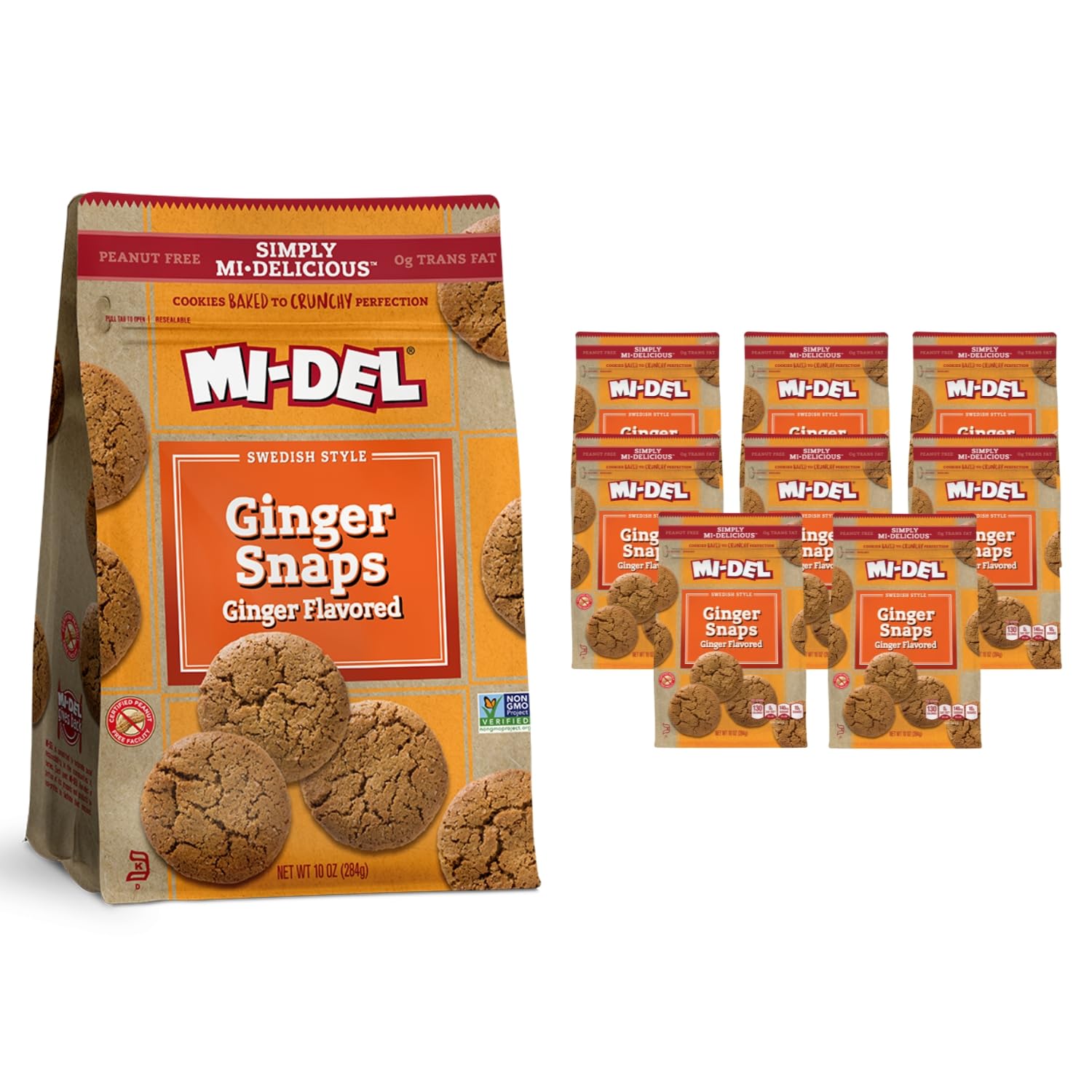 Amazon.com : Mi-Del Ginger Flavored Snaps - Crunchy Ginger Cookies ...