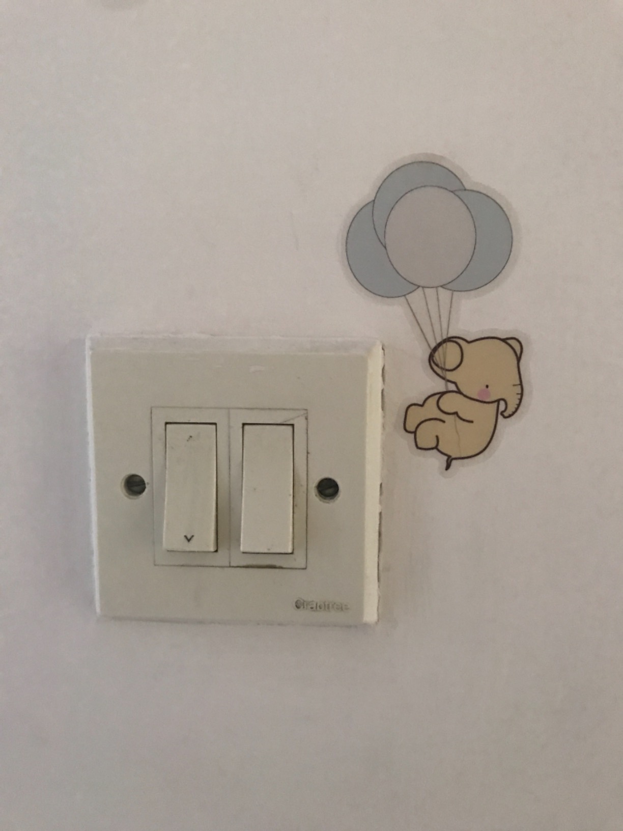 WallDesign Vinyl Cute Baby Elephants Switchboard Sticker (Multicolour ...