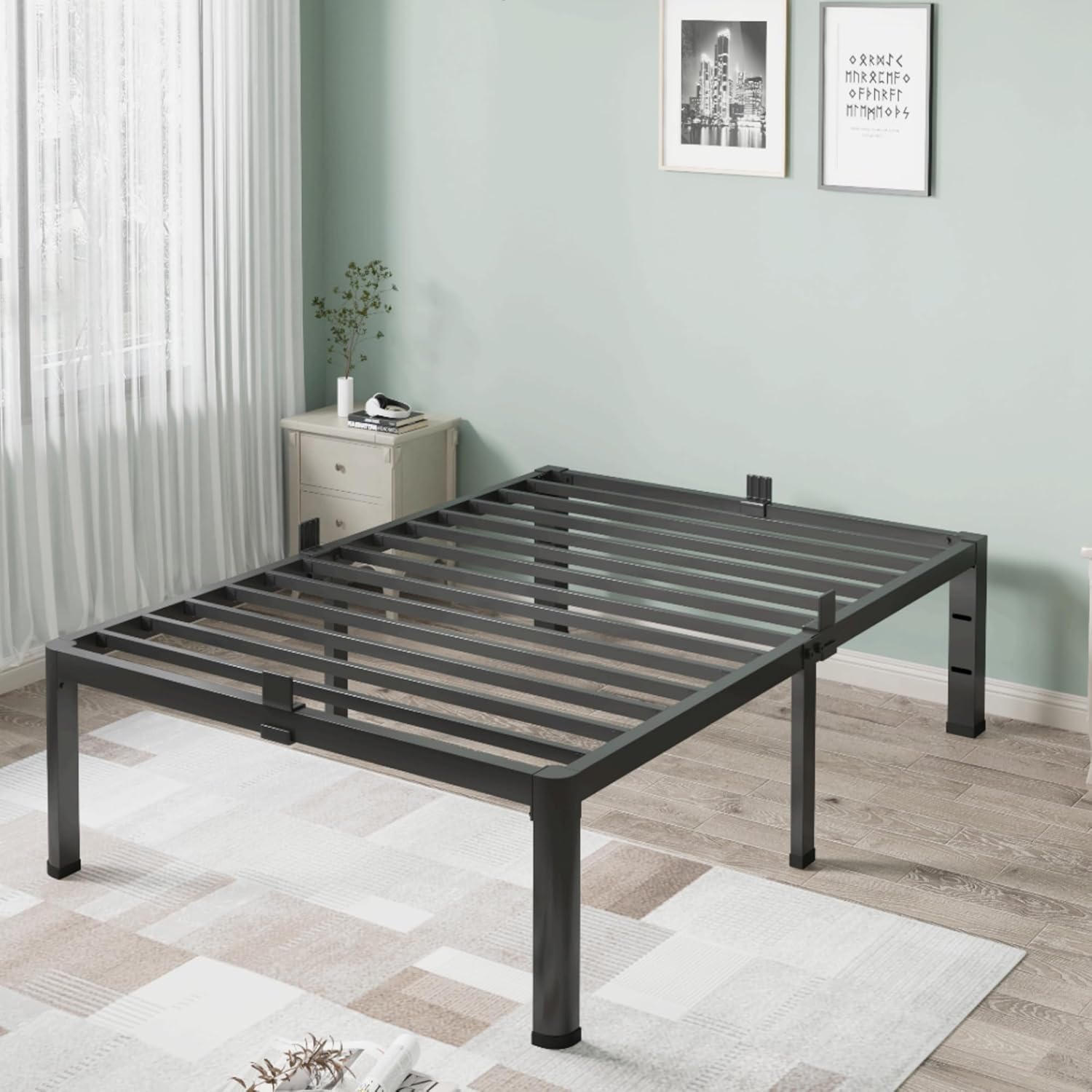 Amazon.com: ROIL 16 inch Twin Bed Frames with Headboard Hole and Round ...