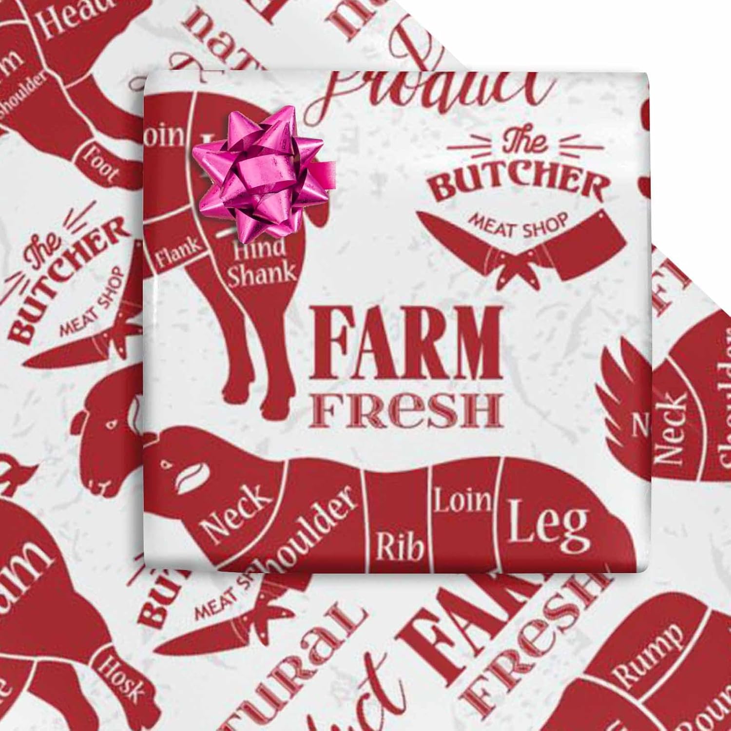 Amazon.com: Gift Wrapping Meat Cuts Wrapping Paper Roll 58''X 23'' For ...