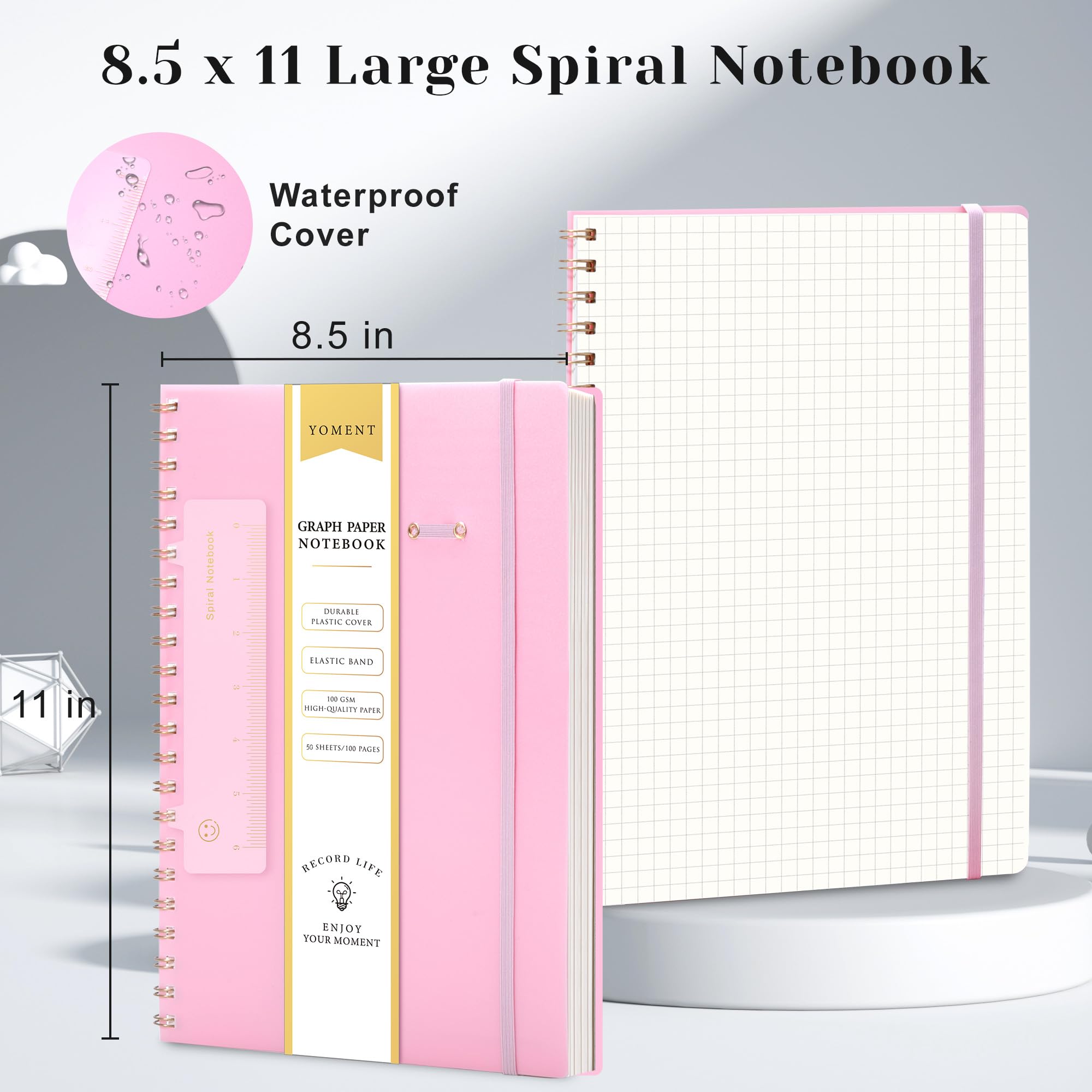 Snapklik.com : Yoment Graph Paper Notebook Spiral Notebook 8.5 X 11 A4 ...