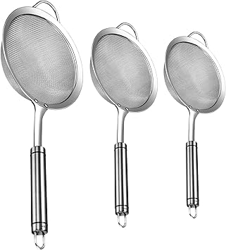 Amazon.com: Yahunosu Fine Mesh Strainer Set,4/5/6 Inch Sieves and ...
