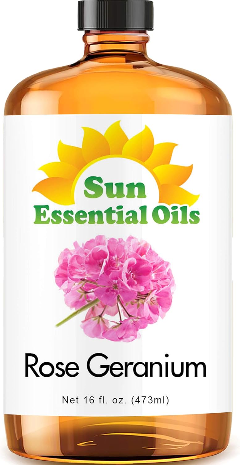 Amazon.com: Sun Essential Oils - Rose Geranium Essential Oil 16oz for ...