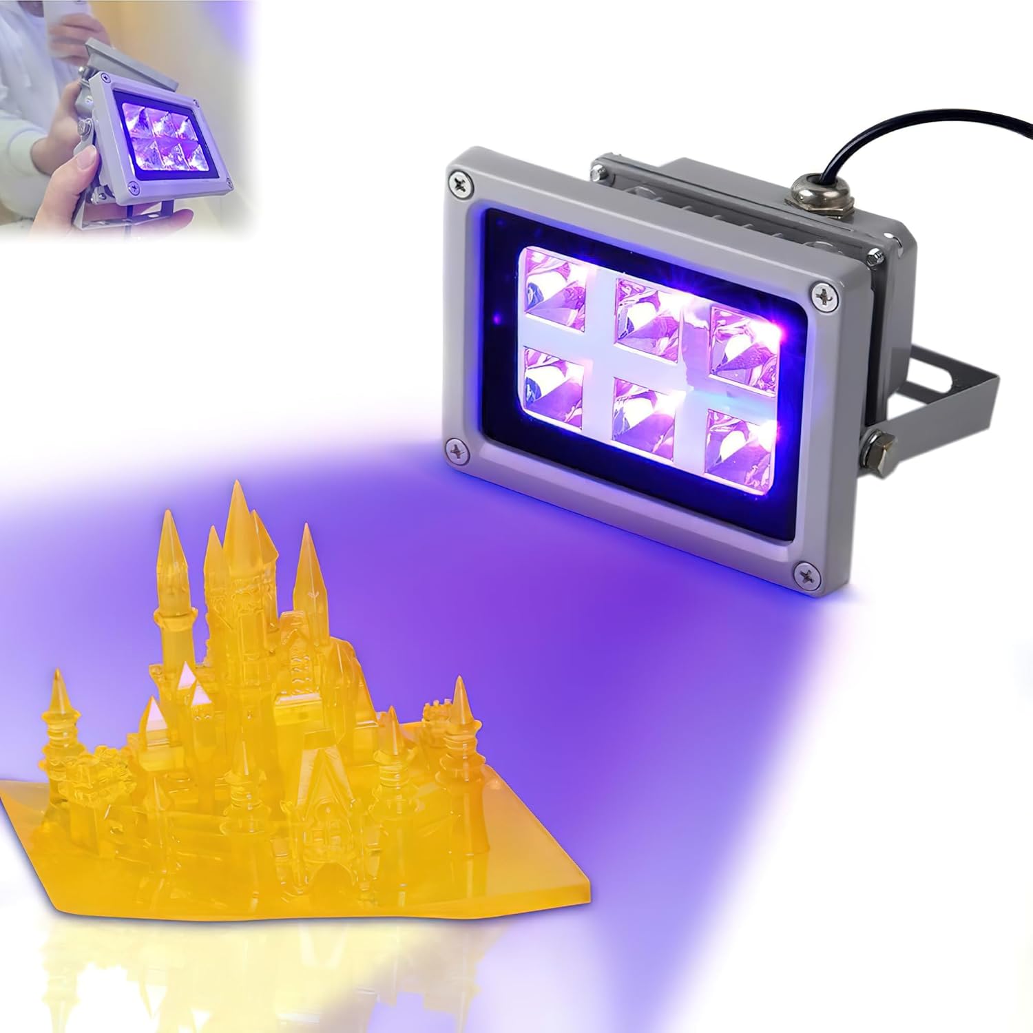 ZOTIMO UV Light for Resin Art - 405nm LED Curing Lamp for 3D Printer ...