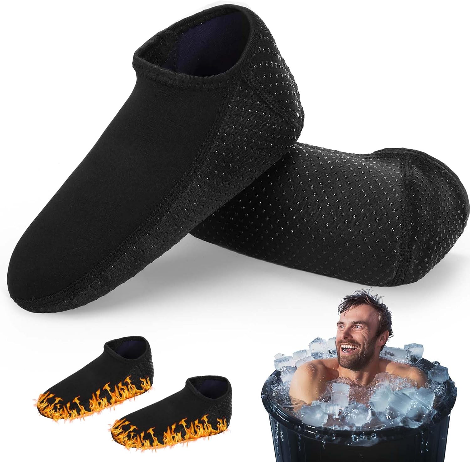 1 Pairs Neoprene Cold Plunge Socks, Ice Bath Socks, Neoprene Booties ...