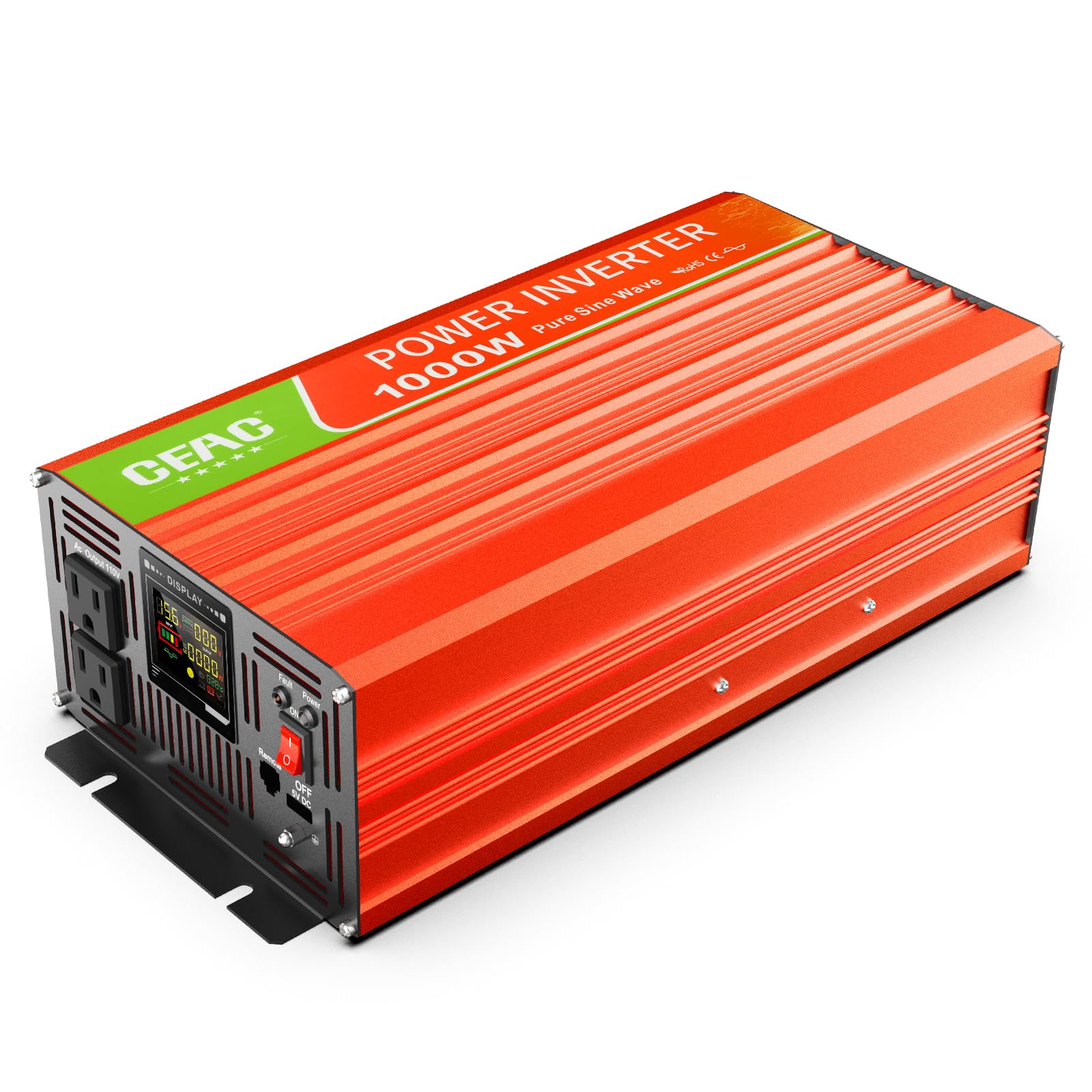 Amazon.com: 1000W Pure Sine Wave Inverter 12V DC to 110V AC Converter with Lightning, USB Data ...