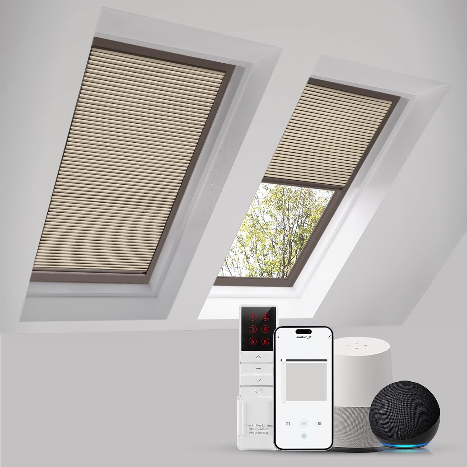 Amazon.com: ZSTARR Motorized Skylight Shades Cellular Honeycomb ...