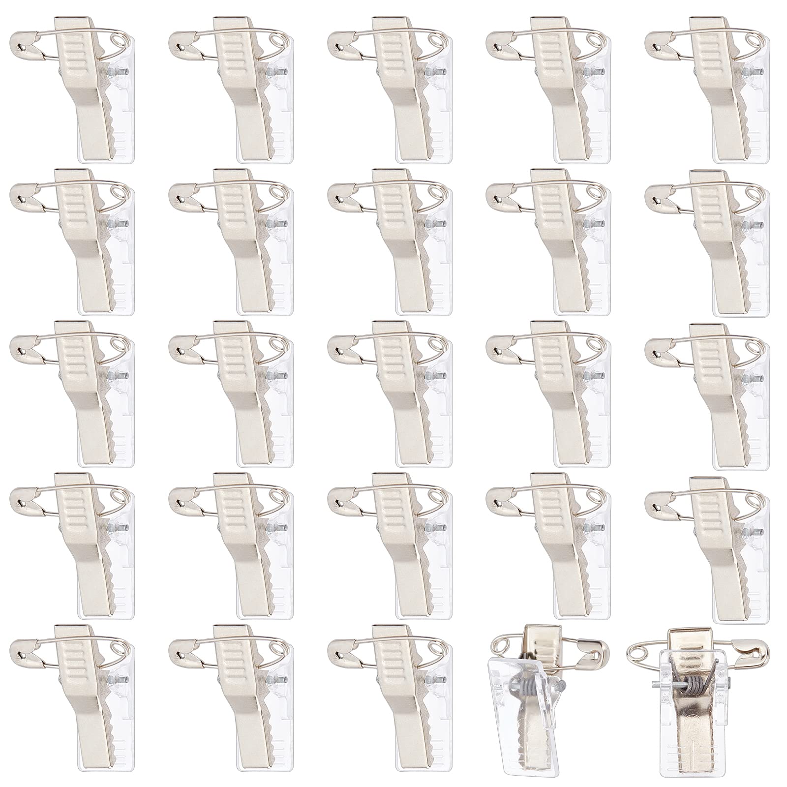 Buy NBEADS about 50 Pcs Plastic Claps with Iron Safety Pin, Pin Badge ...
