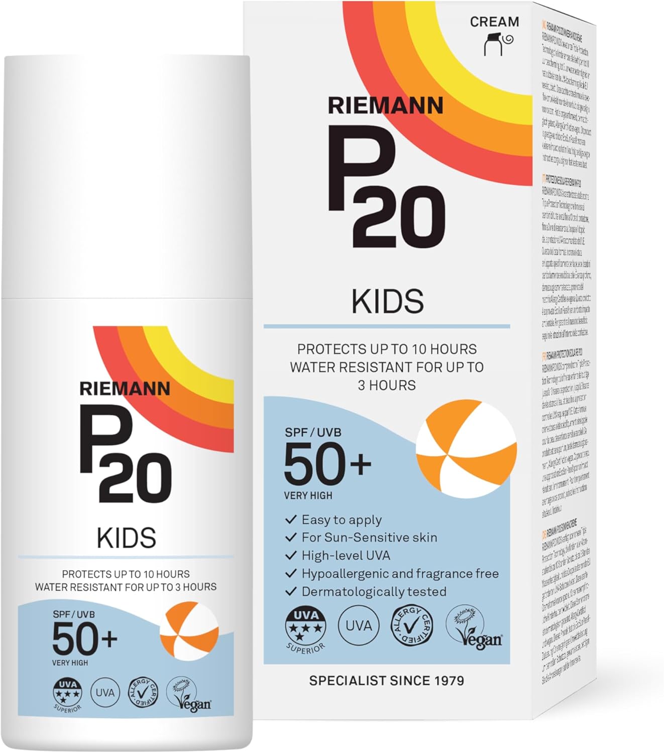 RIEMANN P20 Sun Cream SPF50 +Plus for Kids 200ml. High Level UVA ...
