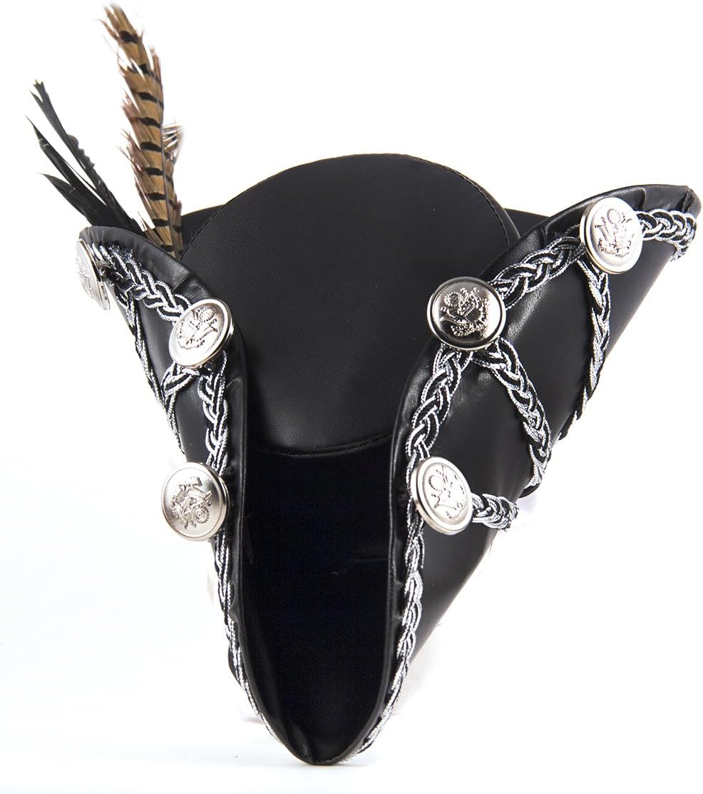 Amazon.com: HMS Women's Mini Pirate Hat Faux Leather and Braided Trim ...