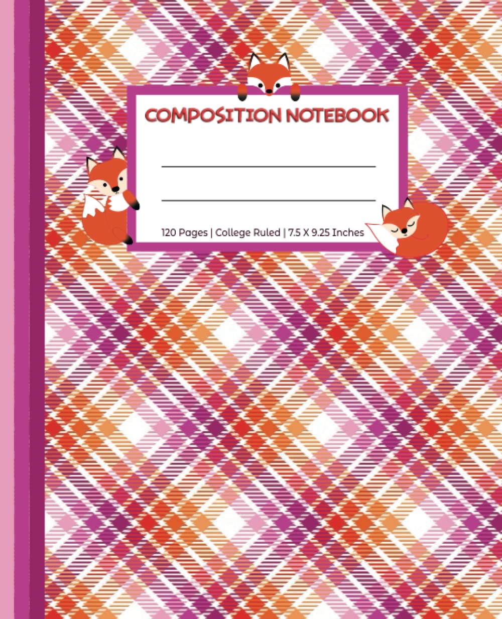Foxy Plaid Composition Notebook: Notebook or Journal in Bright Colors ...