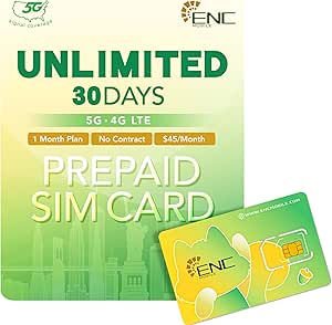 Amazon.com: ENC Mobile Prepaid SIM Card USA $45/mo, Prepaid SIM Card ...