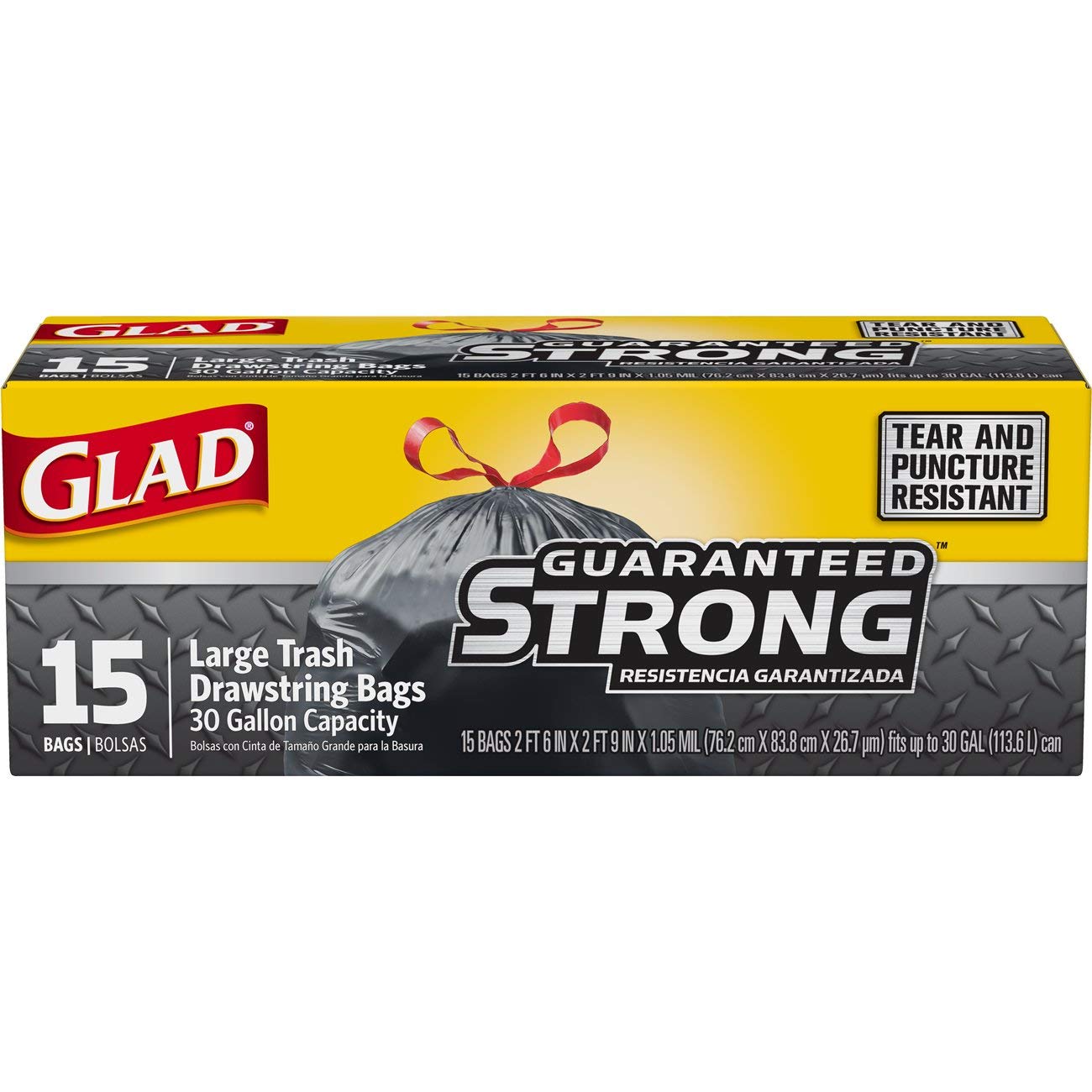 Amazon.com: Glad Trash Bags, Large Drawstring Garbage Bags - Extra ...