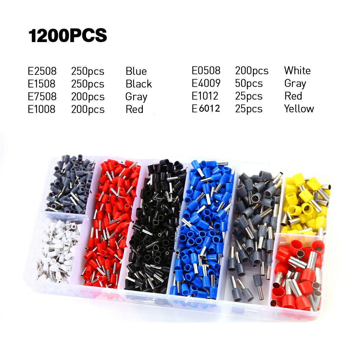 Snapklik.com : 1200PCS Wire Ferrules Terminals Kit, Ferrule Crimping ...